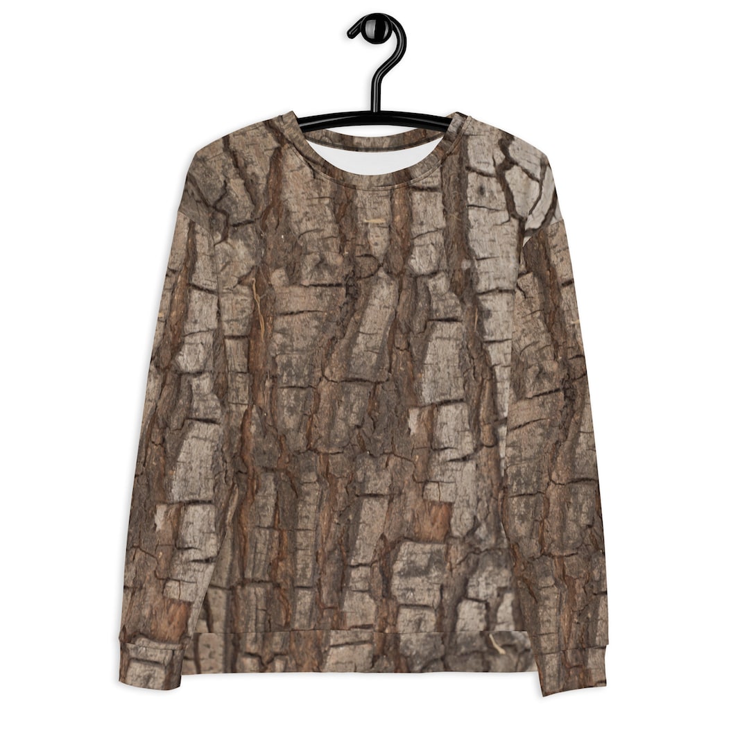 Tree Bark Print Sweatshirt, Nature Hunting Wood Camo Camouflage Nature ...