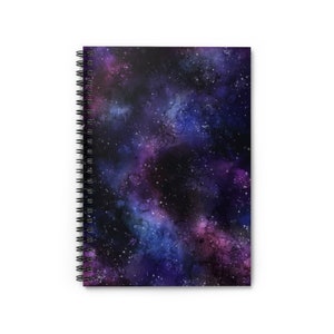 Galaxy Space Spiral Notebook Purple Pattern Design Journal - Etsy