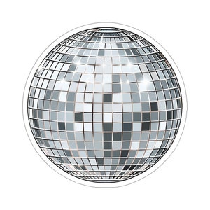 Disco Mirror Ball Sticker Decal, Silver Art Vinyl Laptop Cute Waterbottle Tumbler Car Waterproof ...
