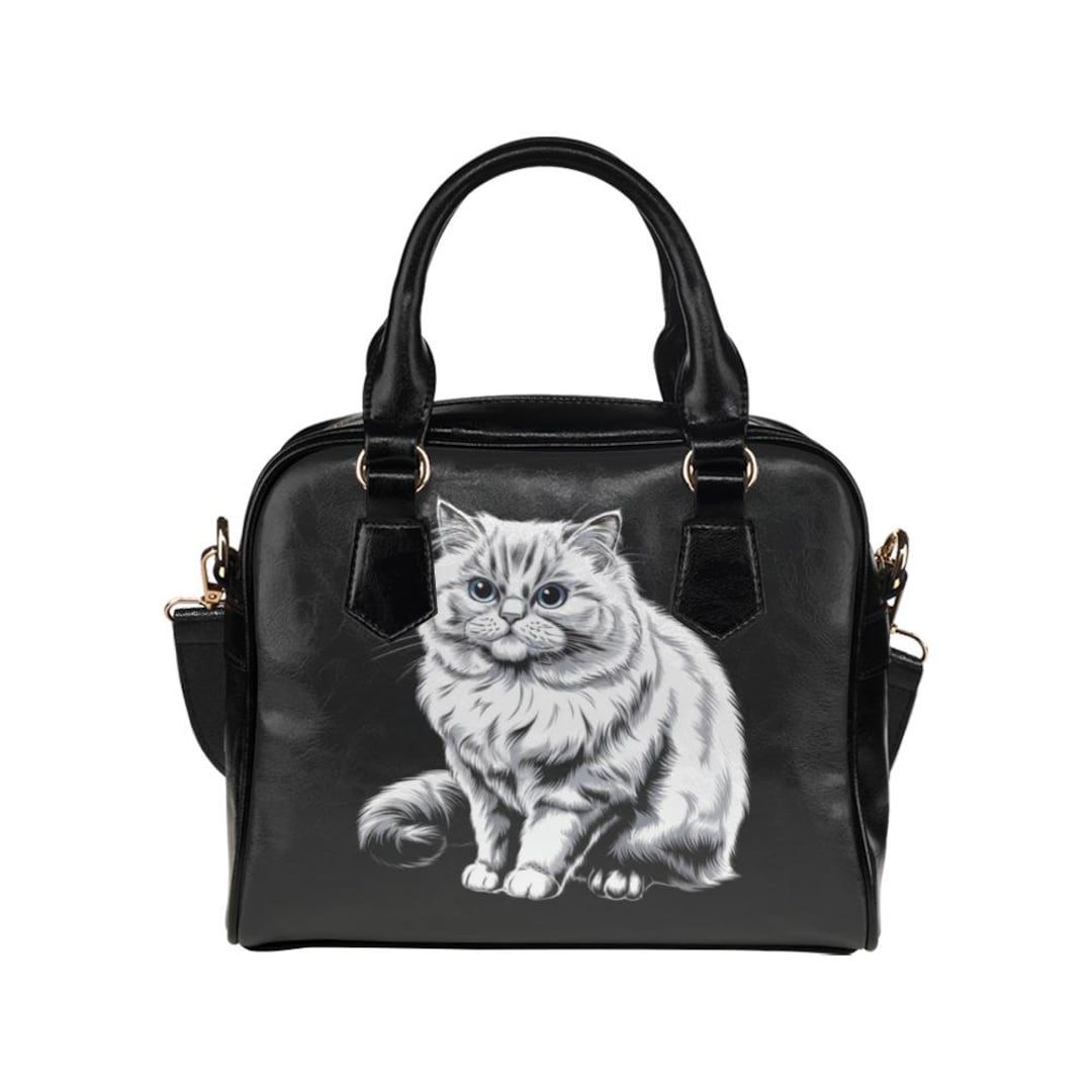 Cute Cat Purse, Animal Fluffy Kitten Black White Kitty Print Small ...