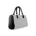 Houndstooth Top Handle Handbag, Black White Art Print Purse Canvas and ...