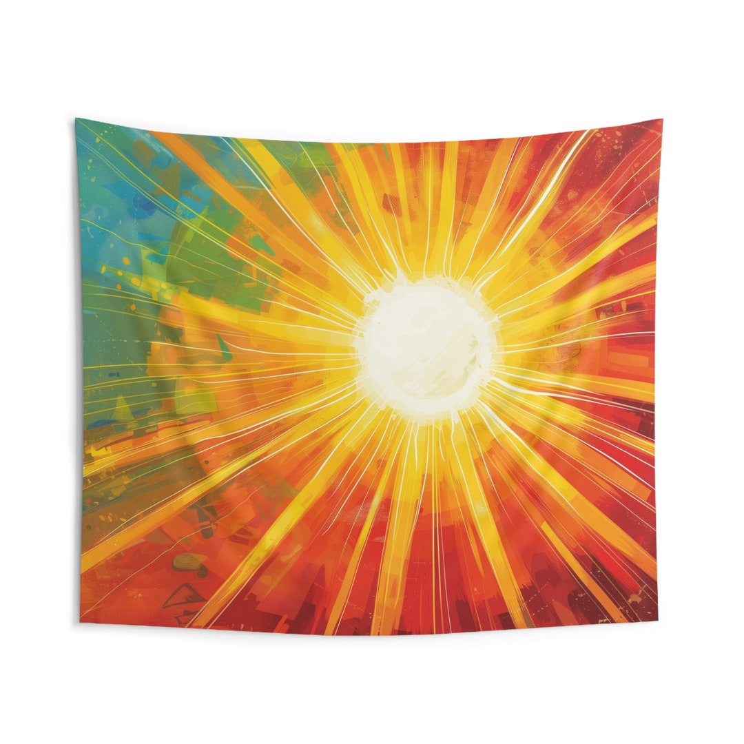 Sunshine Tapestry, Sun Sunrays Wall Art Hanging Cool Unique Landscape ...