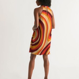 Groovy 70s Retro Women's Halter Dress, Vintage Funky 1970s Summer Beach ...