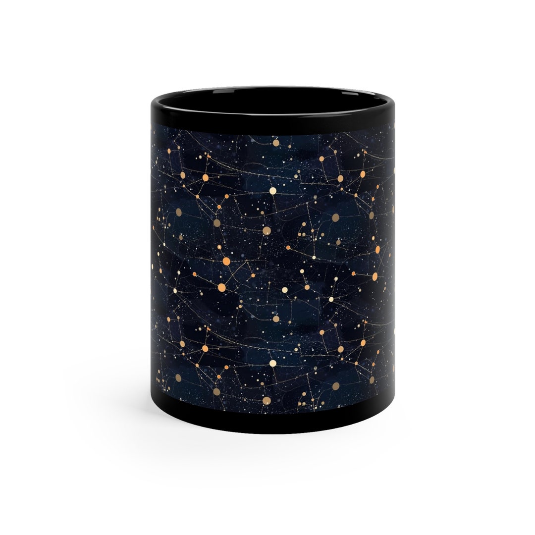 Constellation Coffee Mug, Black Universe Space Celestial Art Ceramic ...