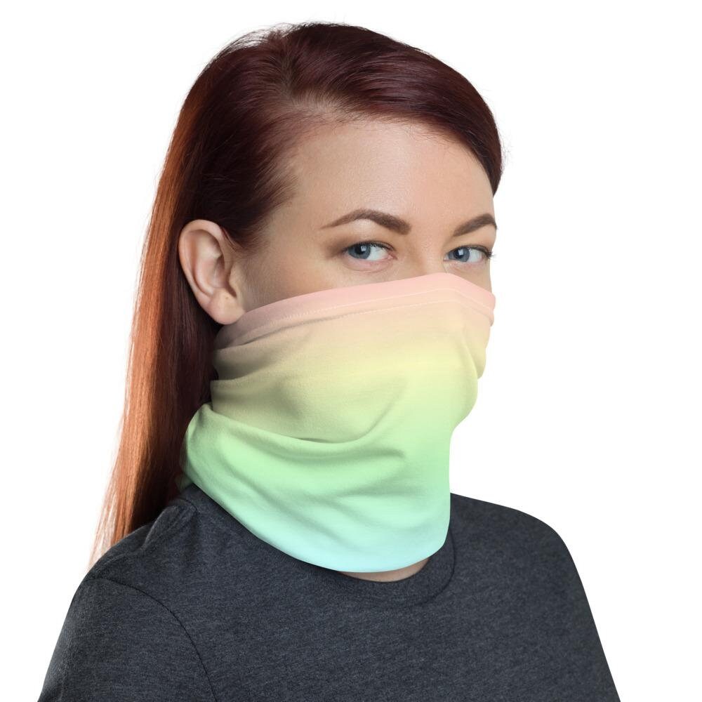 Pastel Rainbow Gradient Face Mask Neck Gaiter Fabric Cloth - Etsy