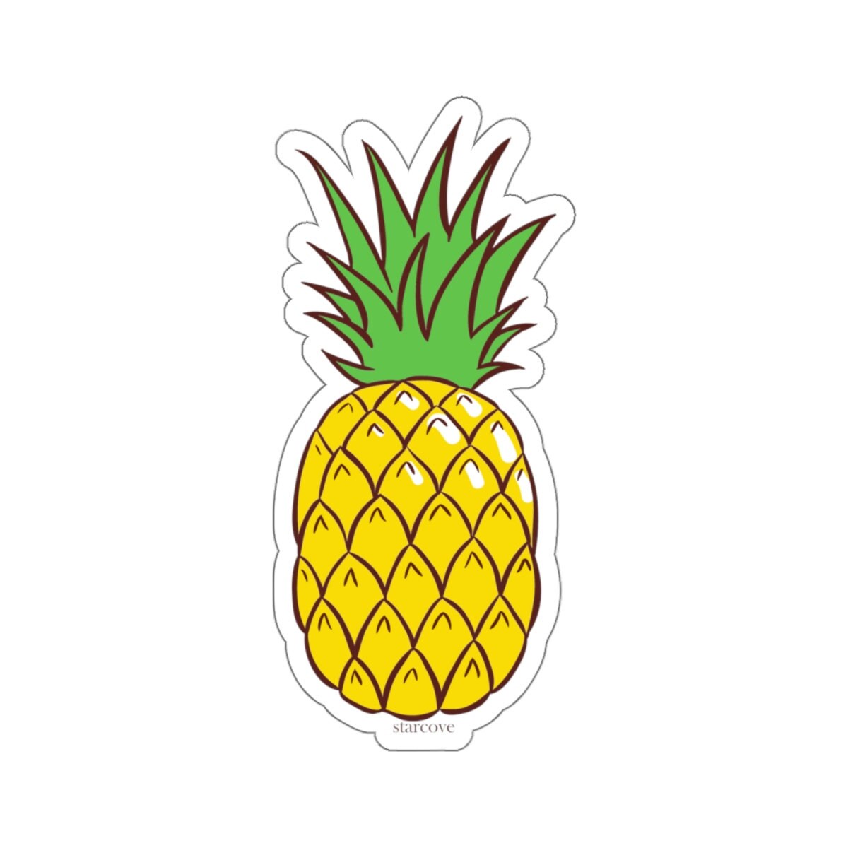 Pineapple Decal, Fruit Tropical Summer Yellow Sticker sold by Dazzling ...