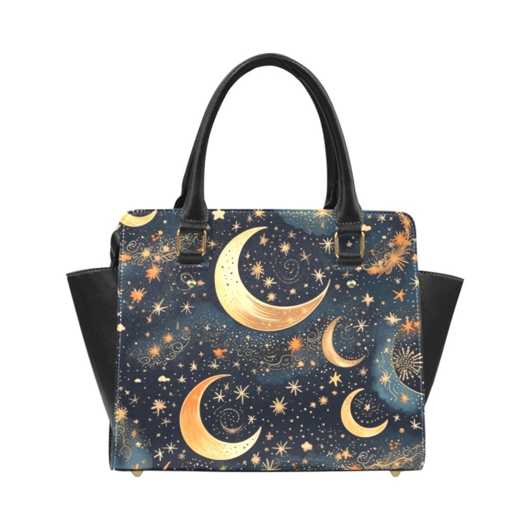 Moon and Stars Purse Handbag, Cute Celestial Vegan Leather Designer ...