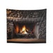 Fireplace Tapestry, Stone Fire Vintage Wall Art Hanging Cool Unique ...