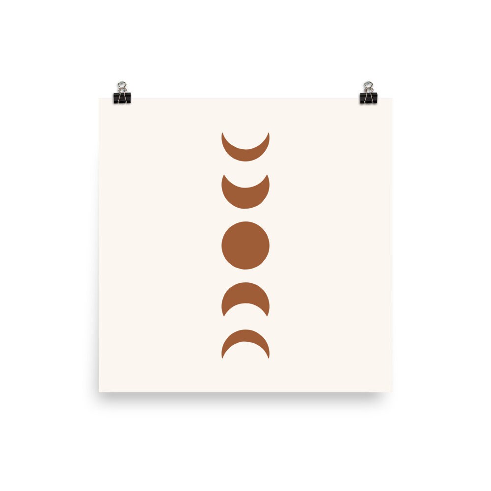 Moon Phases Poster Boho Full Half Modern Picture Photo Wall - Etsy