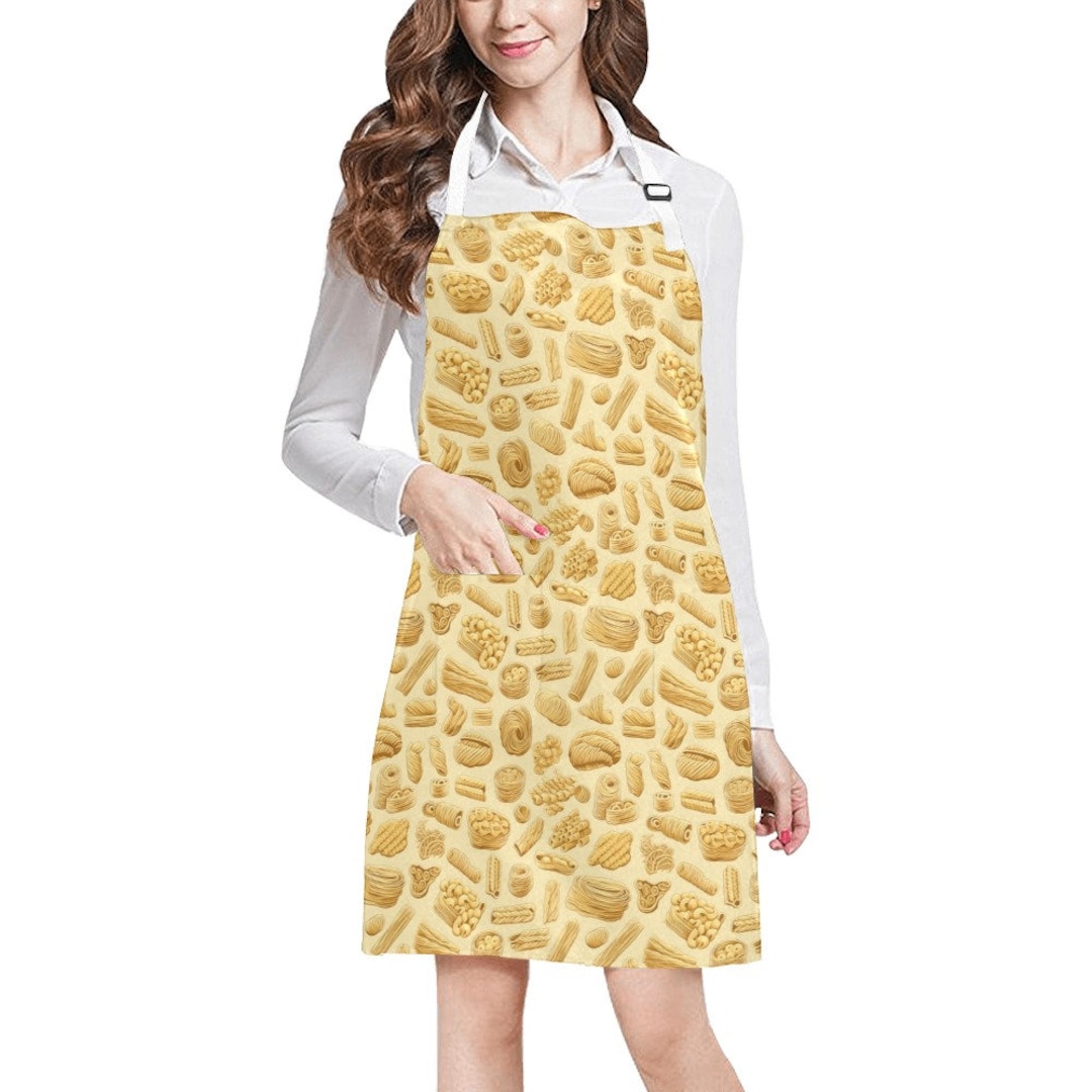 Pasta Types Apron for Women With Pockets, Italian Food Chef Cute Funny ...