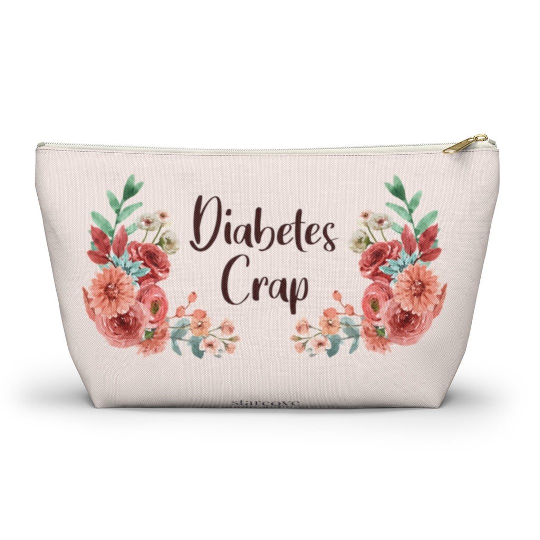 Diabetes Crap Supply Bag, Flowers Diabetic Pouch Travel Case, Cute ...