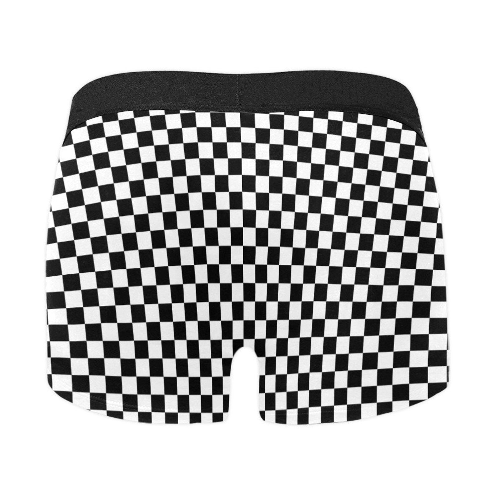 Checkered Print Men Boxer Briefs Black White Check Underwear - Etsy