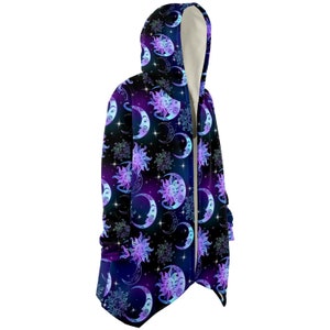 Sun Moon Hooded Cloak, Stars Purple Celestial Space Men Women Modern ...