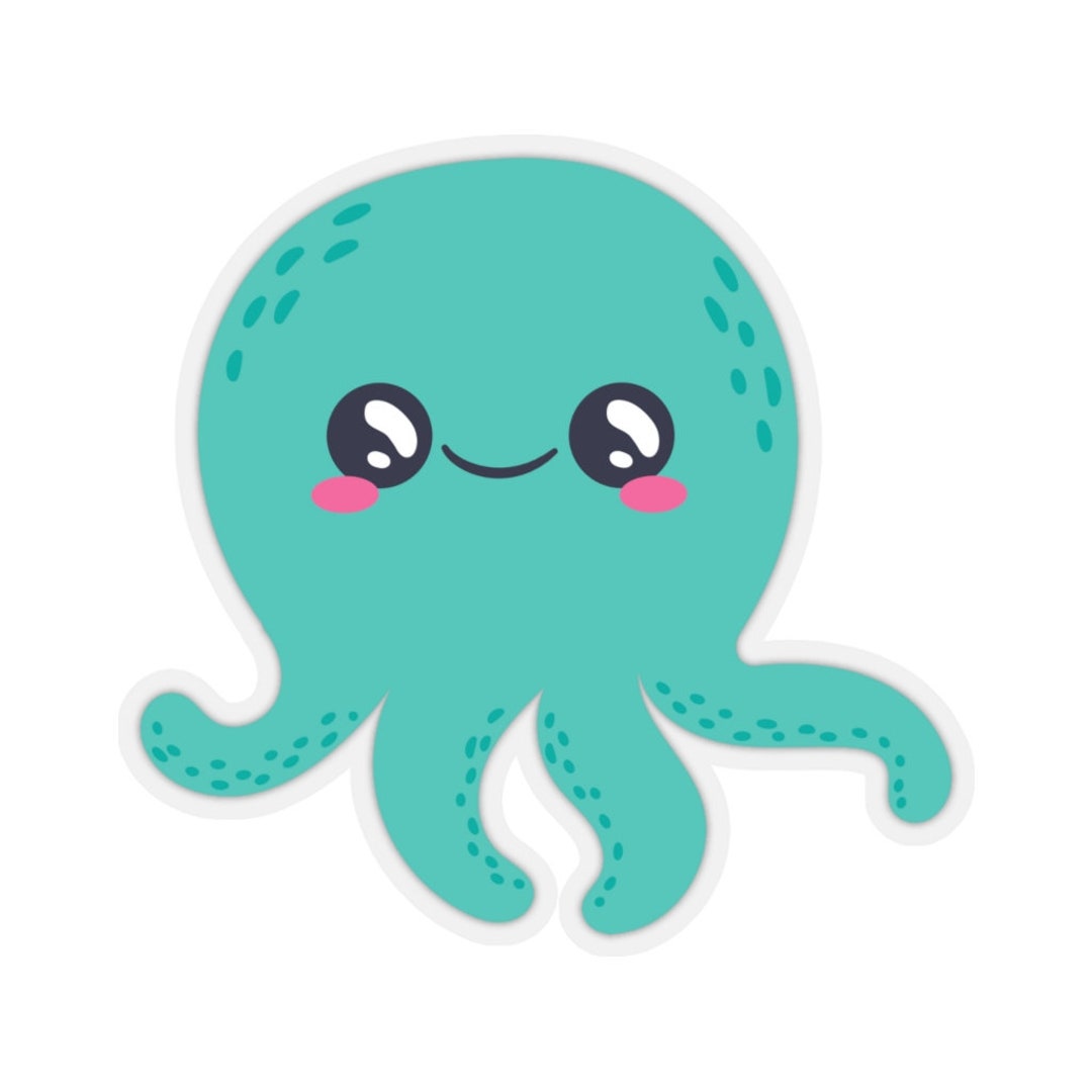 Cute Octopus Sticker, Marine Animals Laptop Decal Vinyl Waterbottle ...