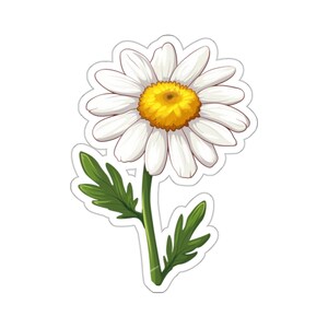 White Daisy Sticker Decal, Flower Floral Art Vinyl Laptop Cute ...