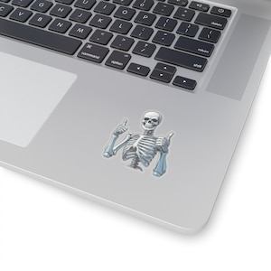 Skeleton Thumbs up Sticker Decal, Skull Art Vinyl Laptop Cute ...