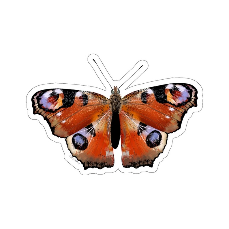 Colorful Butterfly Sticker Orange Laptop Decal Vinyl Cute - Etsy
