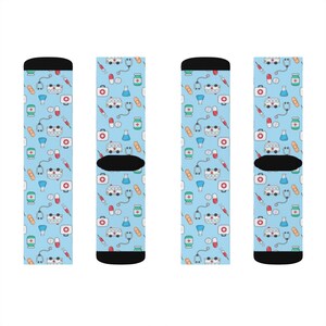 Medical Print Socks, 3D Sublimation Socks Doctor Nurse Pharmacy Pattern ...