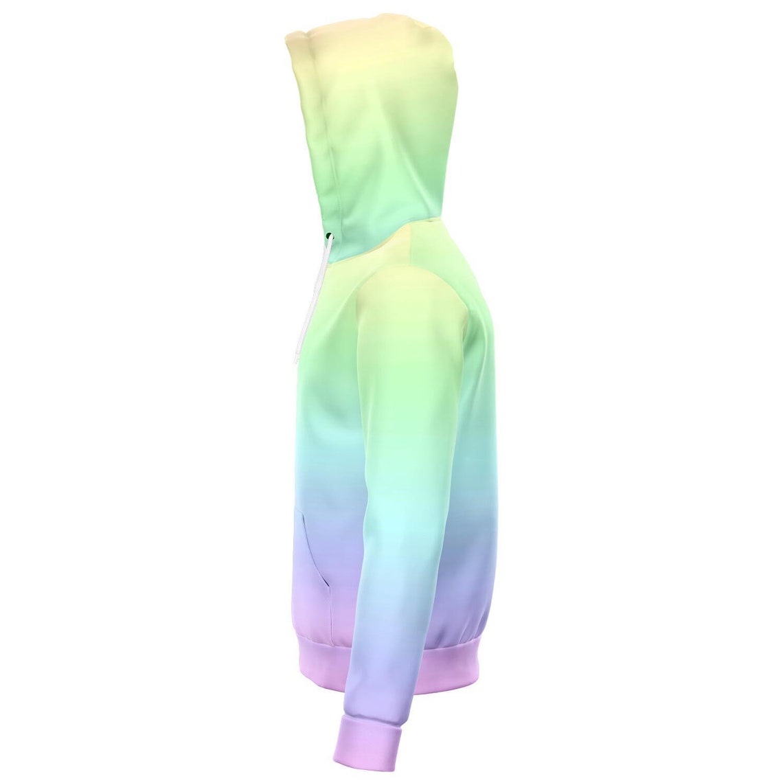 Pastel Rainbow Zipper Hoodie, Tie Dye Hooded Sweatshirt Kawaii Goth ...