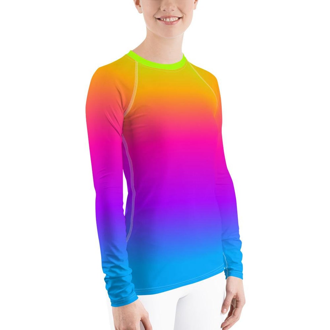Women's Rash Guard Pop Rainbow Colors Neon Tie Dye Surf - Etsy