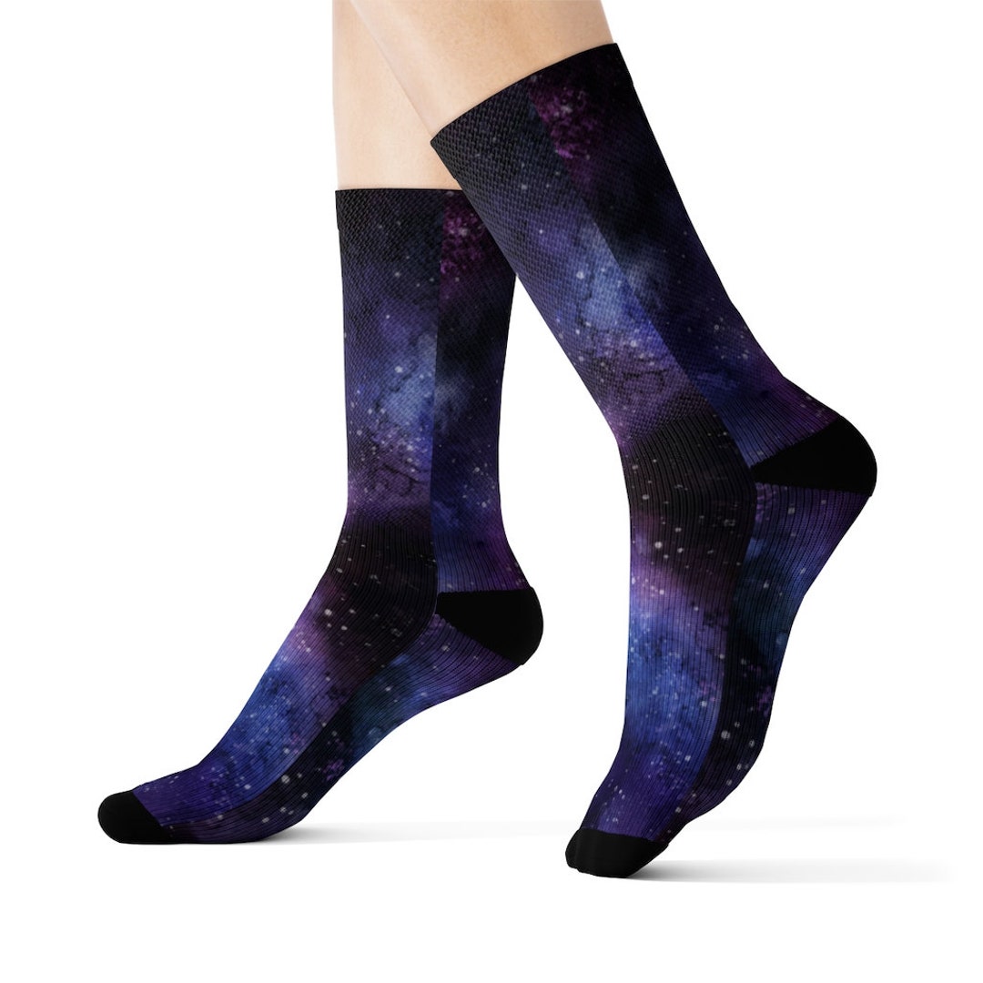 Galaxy Space Socks, Constellation Stars Purple 3D Sublimation Festival ...
