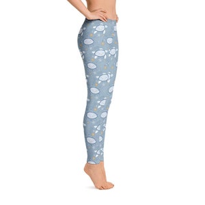 Turtle Leggings, Sea Turtle Pants Ocean Printed Grey Print Yoga Pants ...