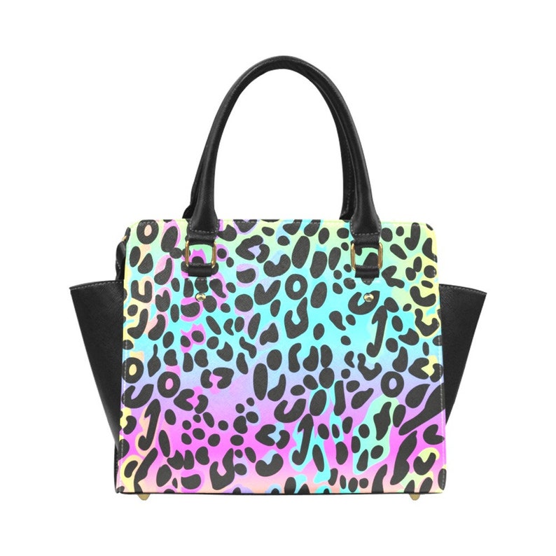 Rainbow Leopard Shoulder Purse Handbag Animal Print High - Etsy