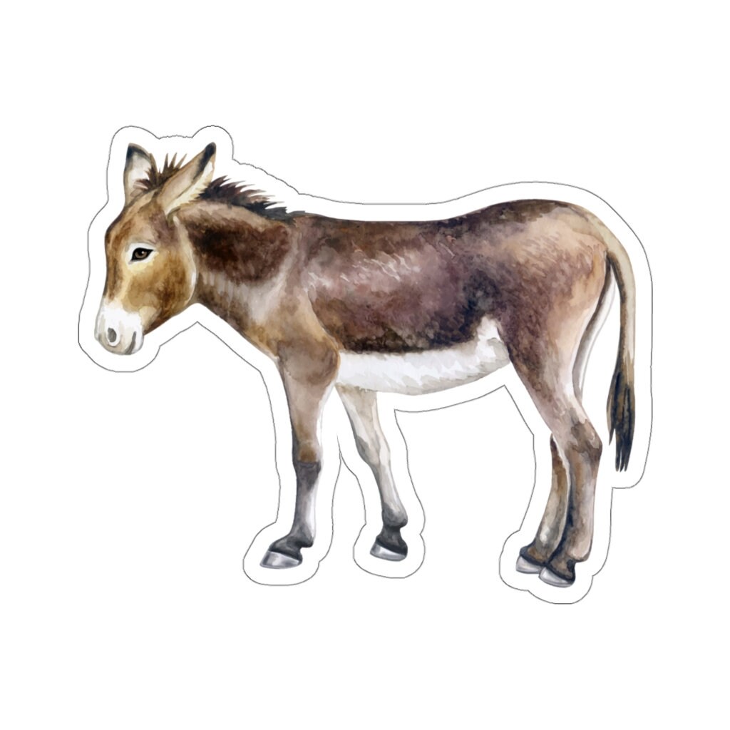 Donkey Sticker Farm Animal Watercolor Laptop Decal Vinyl Cute - Etsy