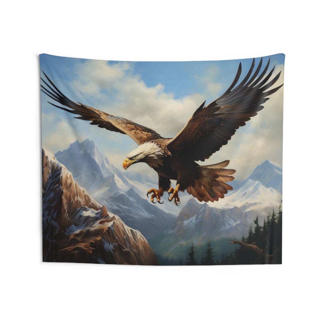 Bald Eagle Tapestry, Flying American Wall Art Hanging Cool Unique ...