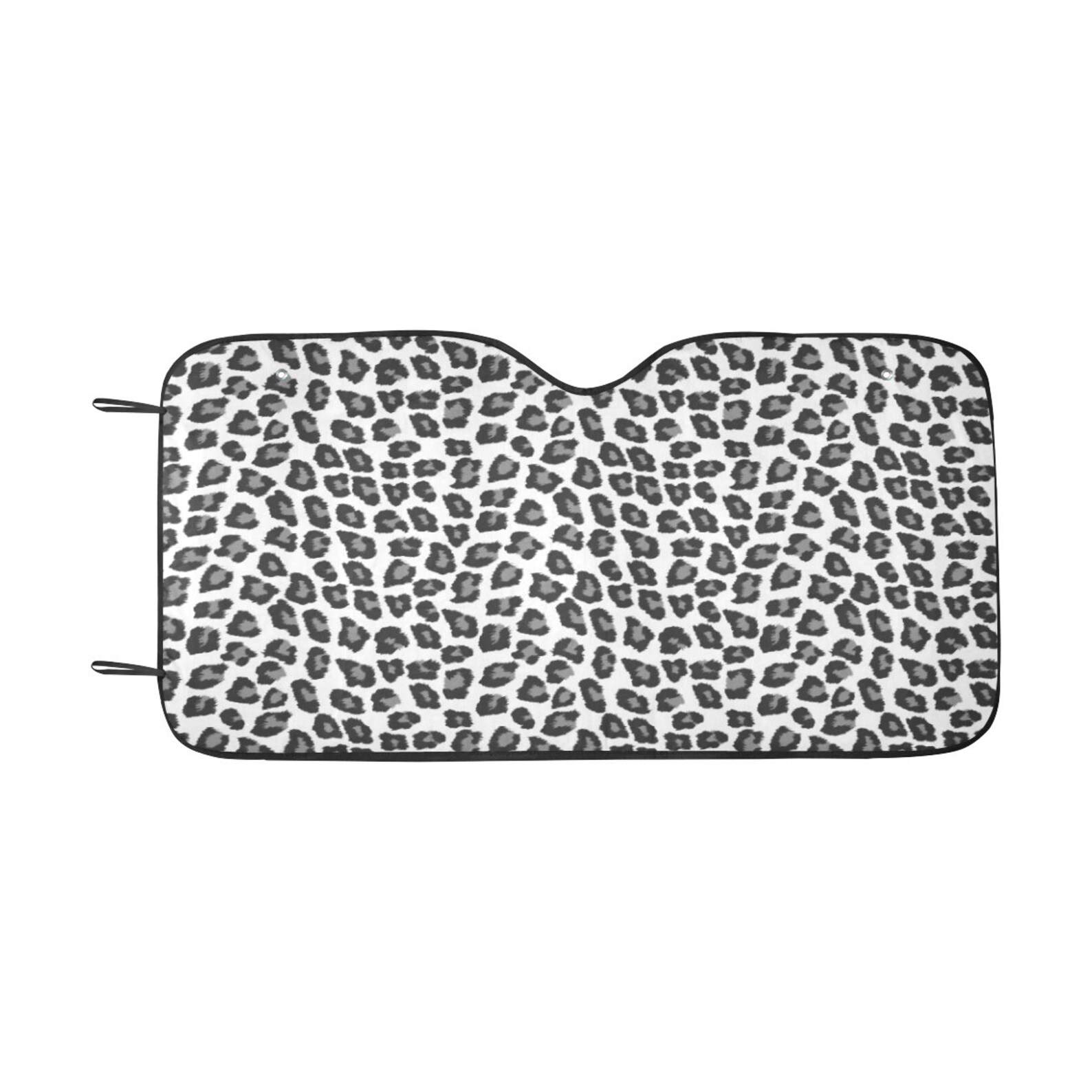 Snow Leopard Print Windshield Sun Shade, Animal Cheetah Black Car ...