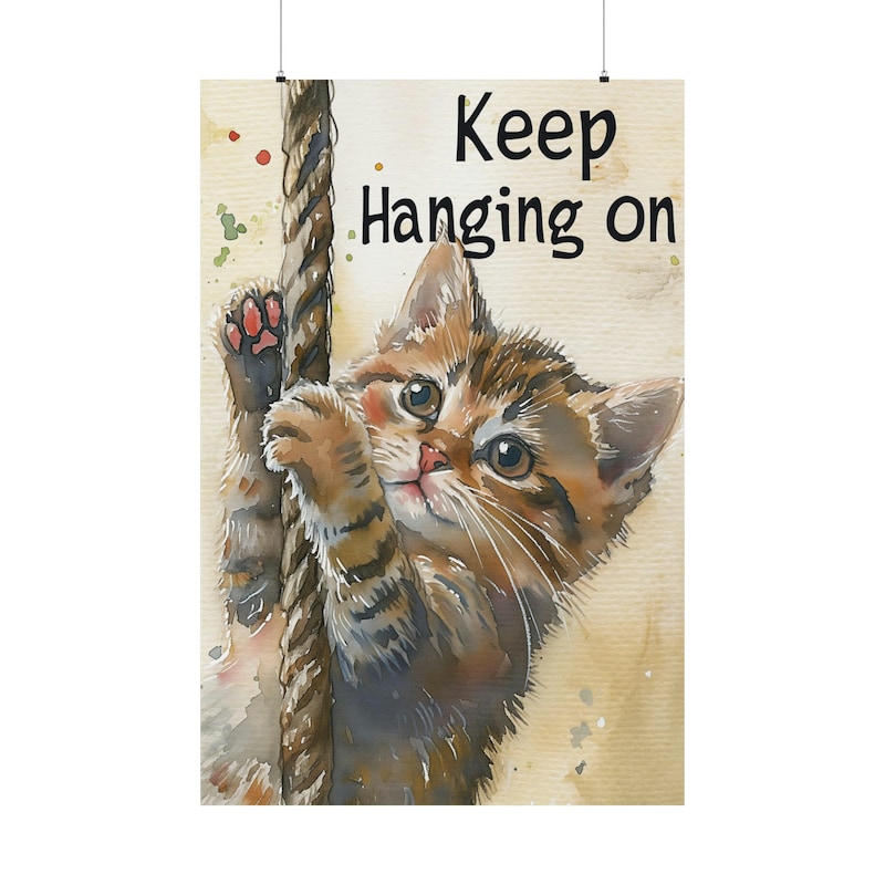 Hang in There Kitten Poster - Etsy