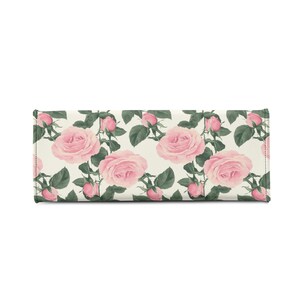 Pink Rose Flower Shoulder Purse, Floral Cute Crossbody Vegan Leather ...