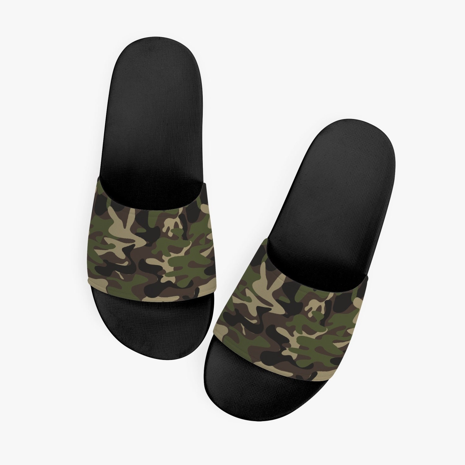 Camo Slides Sandals Green Camouflage Men Women Designer Shoe - Etsy