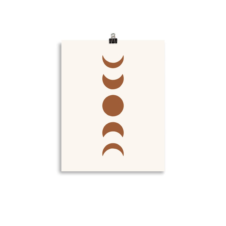 Moon Phases Poster, Boho Full Half Modern Picture Photo Wall Image Art ...