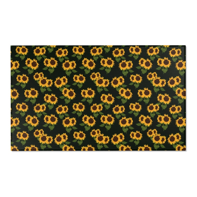 Sunflower Area Rug Carpet Yellow Flowers Floral Home Floor - Etsy