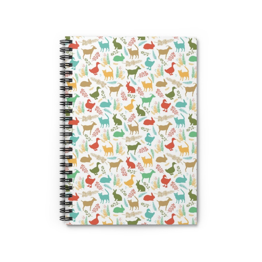 Farm Animals Journal Notebook, Cute Goat Rabbit Cat Duck Pattern Gifts ...