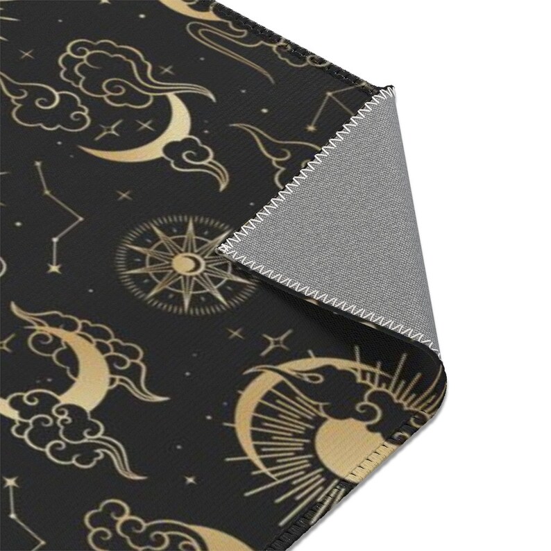 Moon Stars Area Rug Carpet Black Constellation Home Floor | Etsy