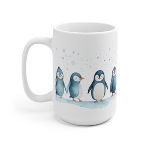 Cute Penguins Coffee Mug, Watercolor Art Ceramic Cup Tea Hot Chocolate ...