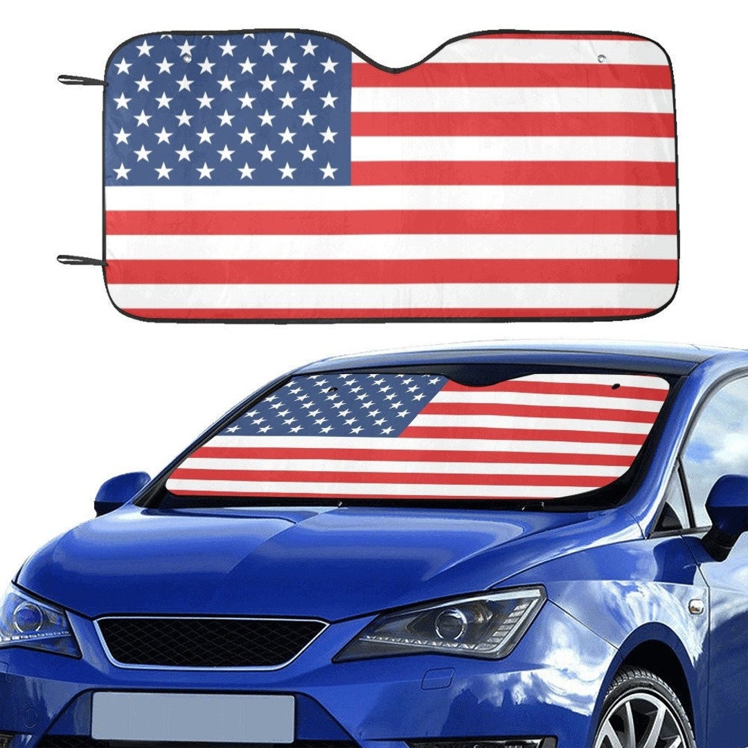 American Flag Windshield Sun Shade, Patriotic Car Accessories Auto Red ...