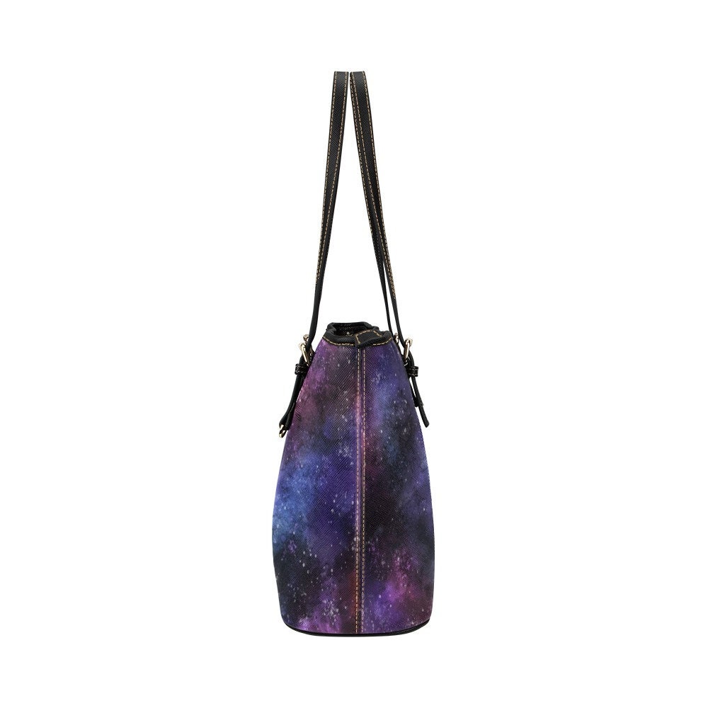 Galaxy Space Tote Bag Purse Purple Stars Print Handbag High - Etsy