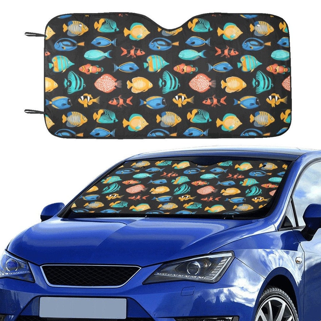 Tropical Fish Windshield Sun Shade, Exotic Art Car Accessories Auto ...