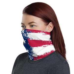 American Flag Face Masks, USA Patriotic Neck Gaiter Face Shield Mouth ...