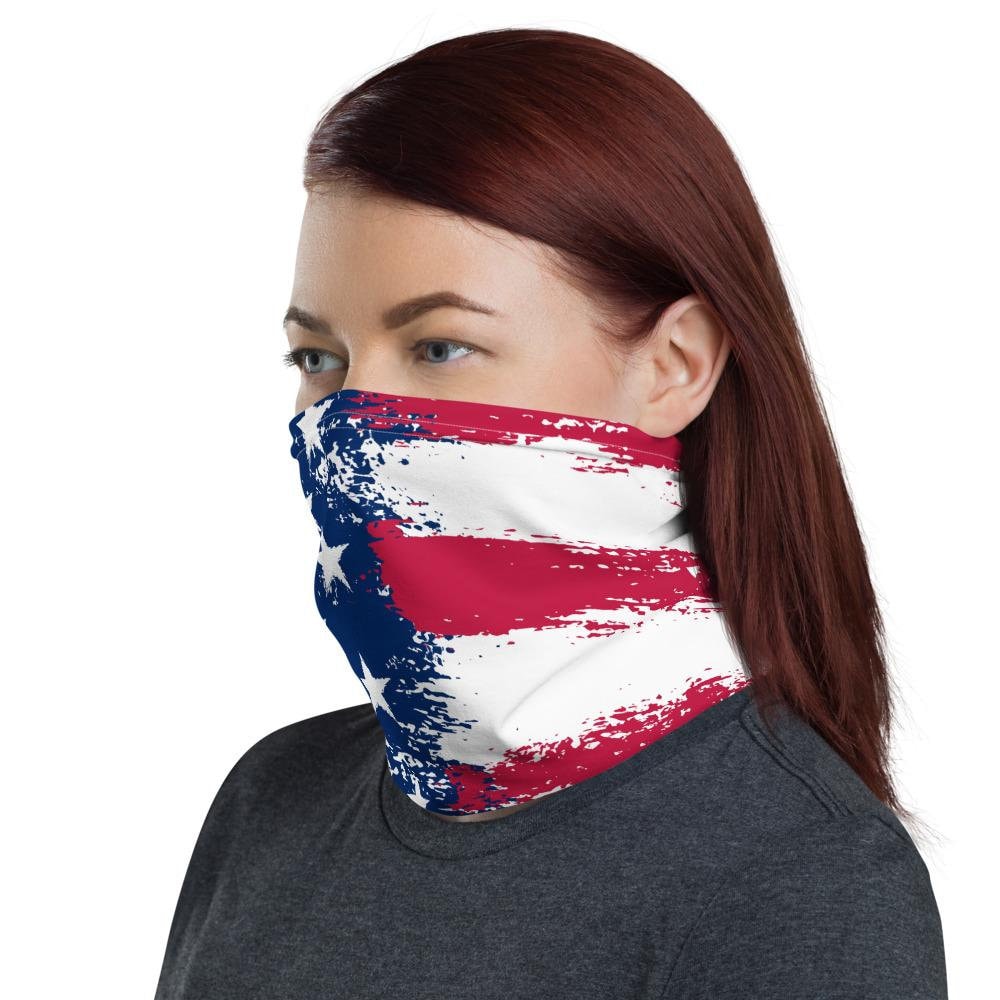 American Flag Face Masks, USA Patriotic Neck Gaiter Face Shield Mouth ...