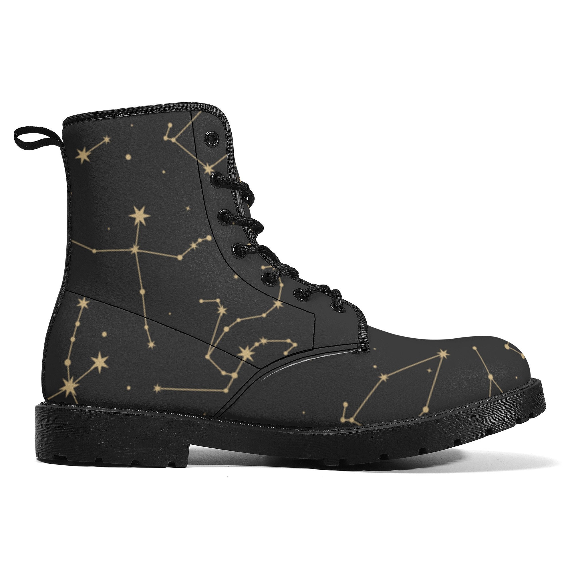 Constellation Women Leather Boots Stars Space Vegan Lace up - Etsy