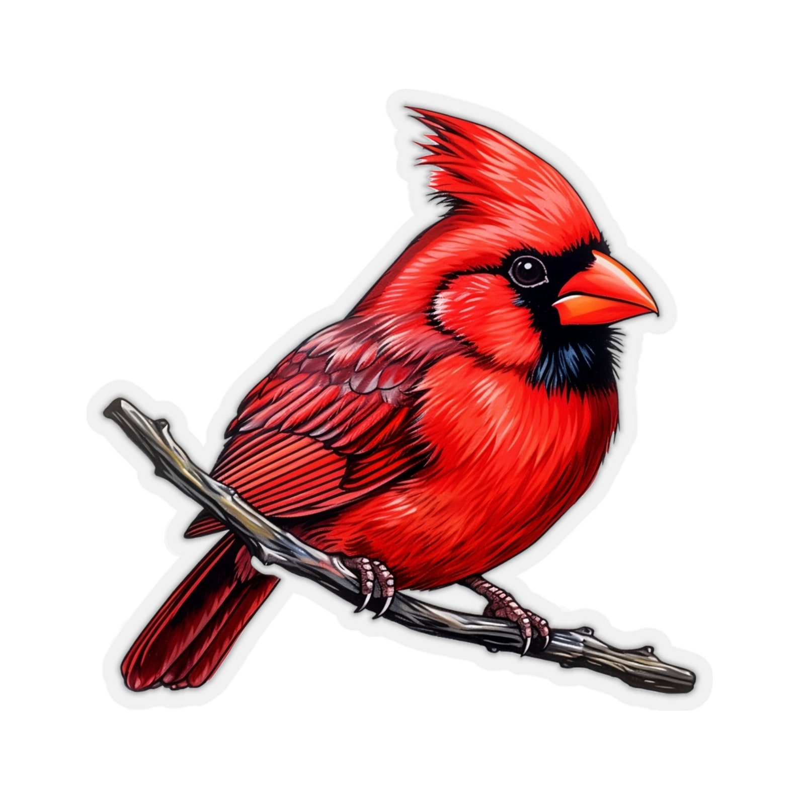 Cardinal Sticker Decal, Red Bird Art Vinyl Laptop Cute Waterbottle ...