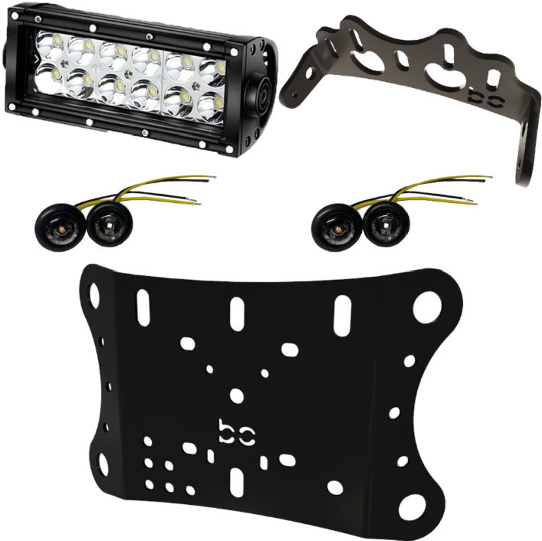 LED 7 Light Bar Recessed Turn Signal 4pc Headlight Plate Light Bar ...