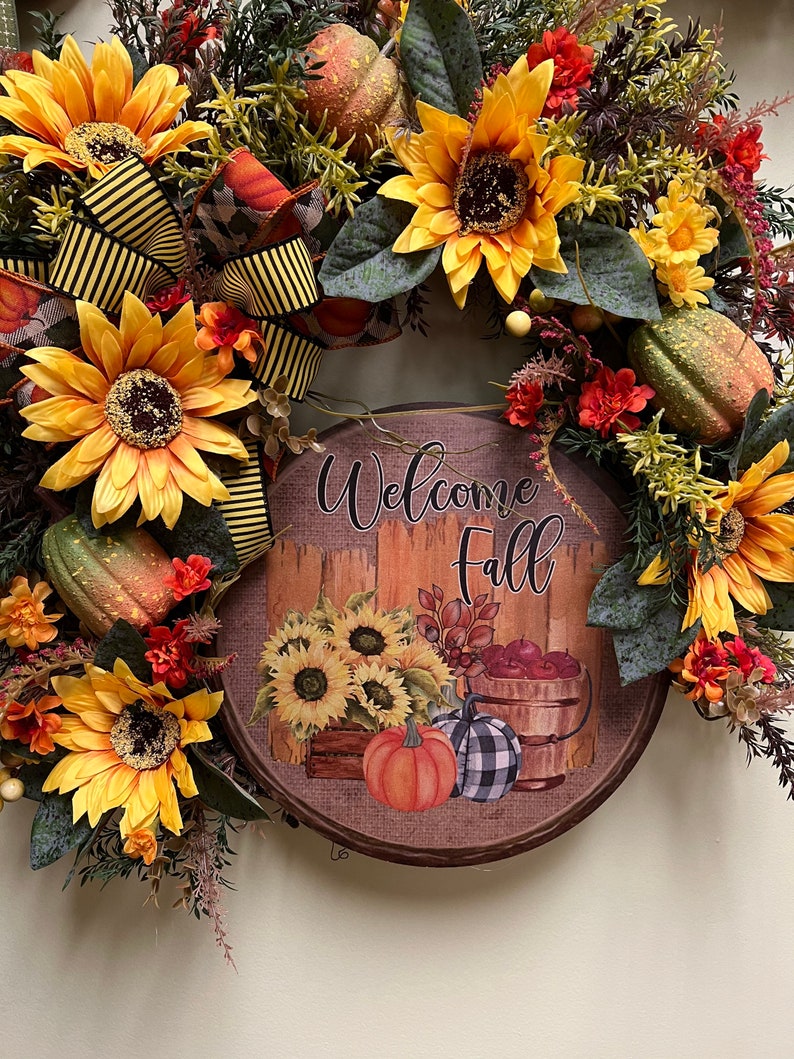 Welcome Fall Grapevine Wreath - Etsy