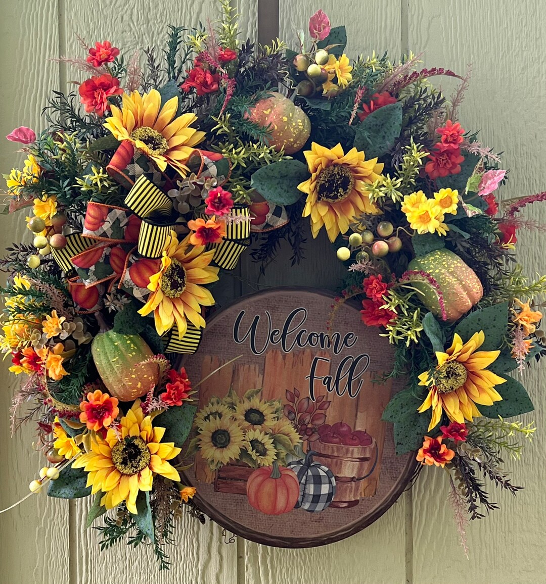 Welcome Fall Grapevine Wreath - Etsy