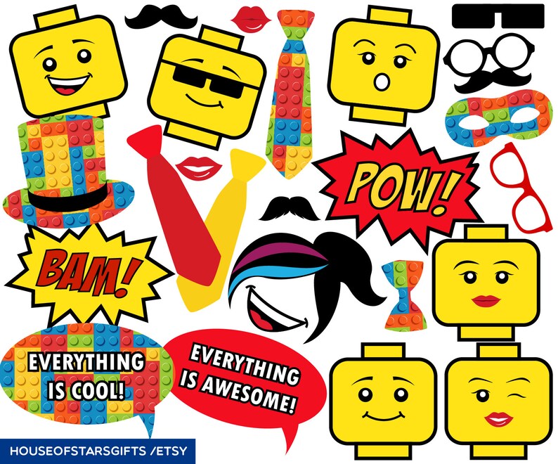 Lego Lego Photo Booth Props Lego PhotoBooth props lego | Etsy