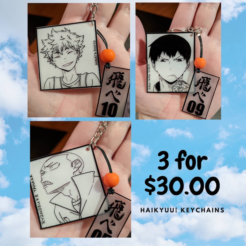 Haikyuu Keychain 3 Pack | Etsy